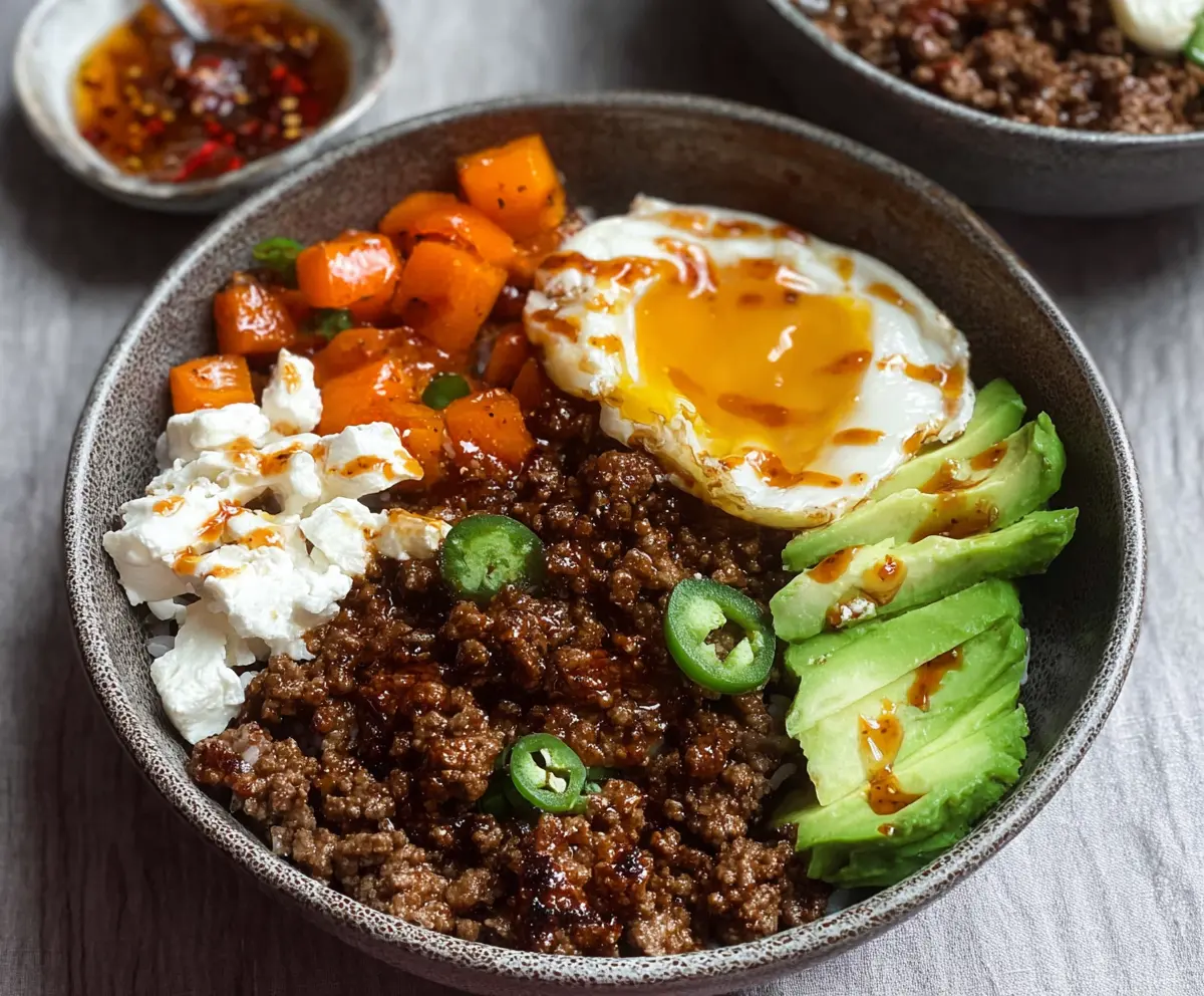 Easy Hot Honey Ground Beef Bowls