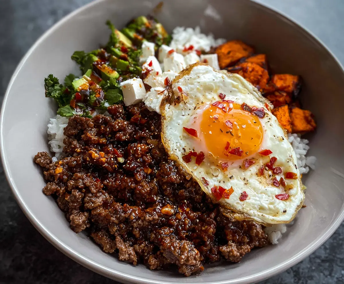 Easy Hot Honey Ground Beef Bowls